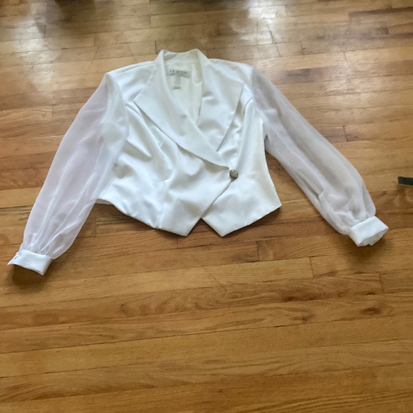 Jackets & Coats | Vintage Jr Nights By Caliendo White Blazer With Metal ...